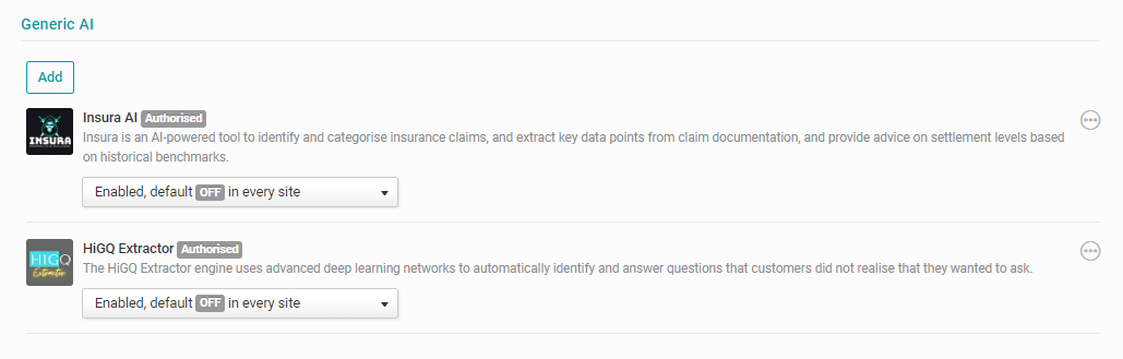 Using the generic connector for AI - Configuration on HighQ | Thomson Reuters Developer Portal